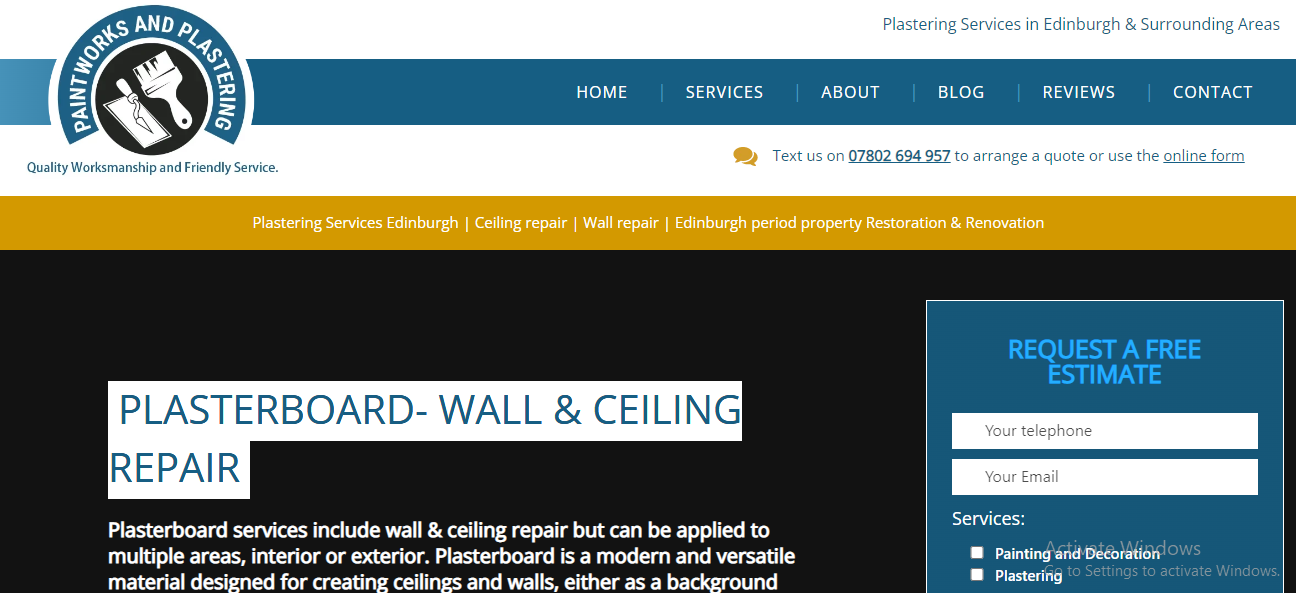 Plasterboard - Painting and Plastering